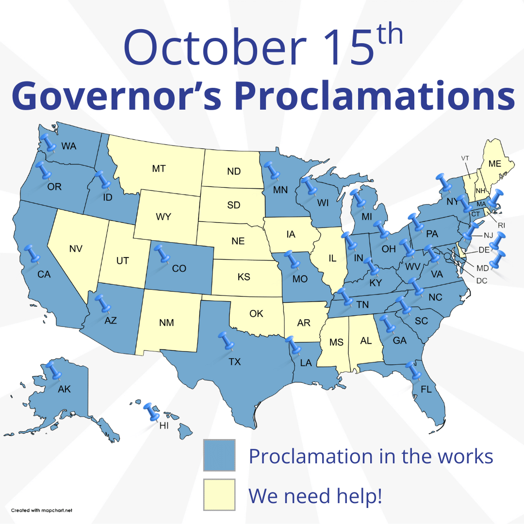 October 15th US Governors Proclamation request map - The Lobular Breast ...